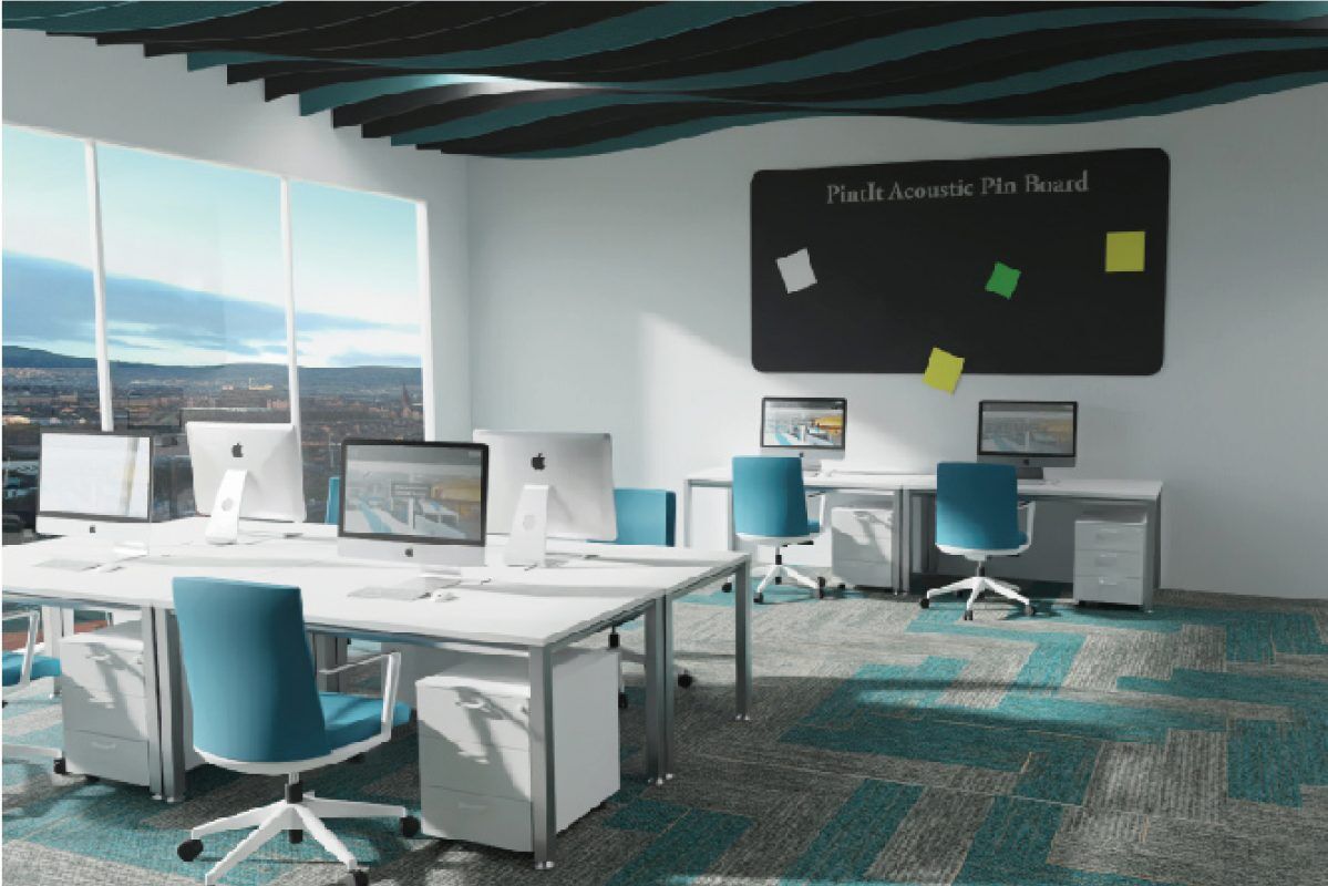 Pin-It Acoustic Pinboard - Panneau acoustique à fonction Duel - Facile ...